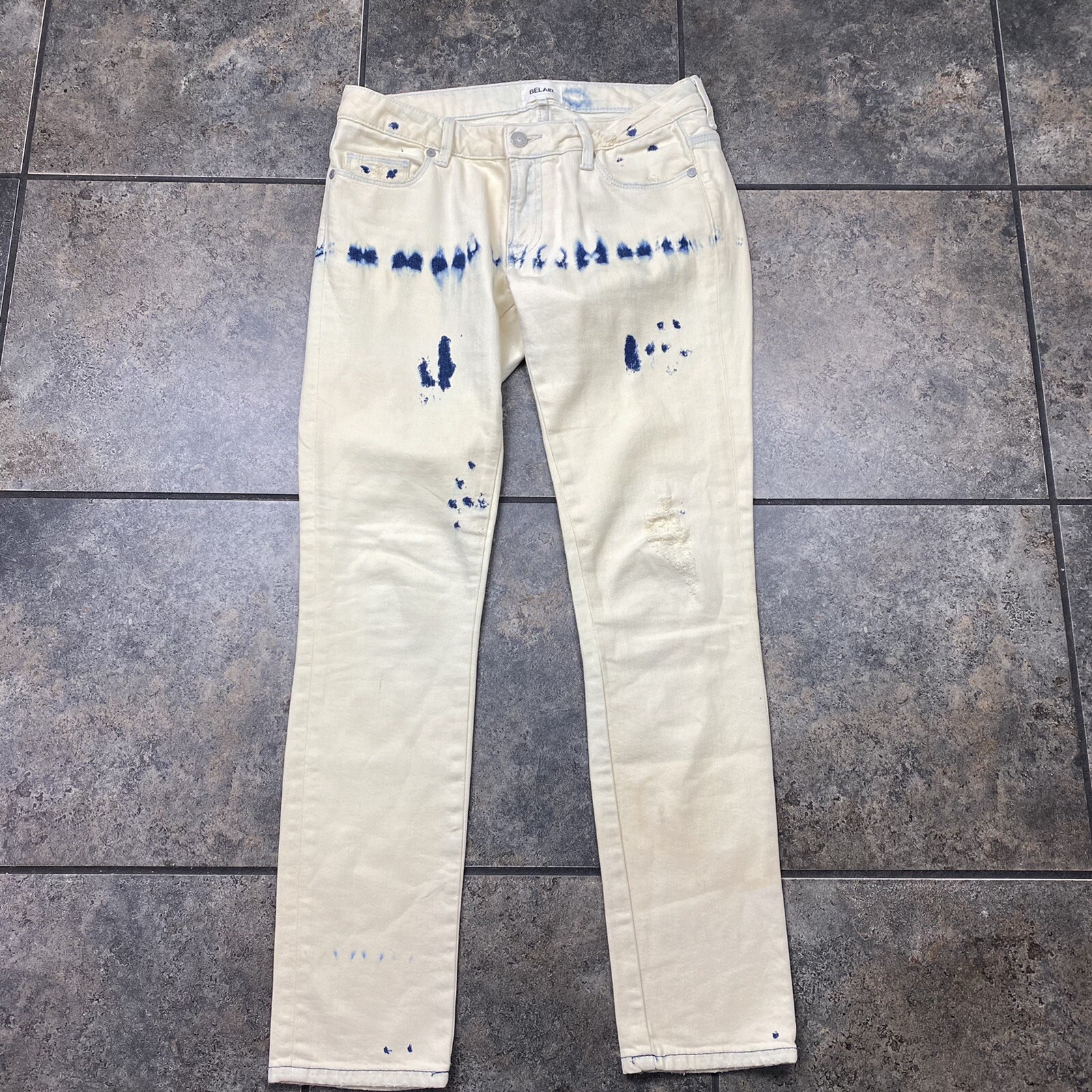 Women’s Belair Acid Wash Stained Denim Jeans Size T38 - Gem