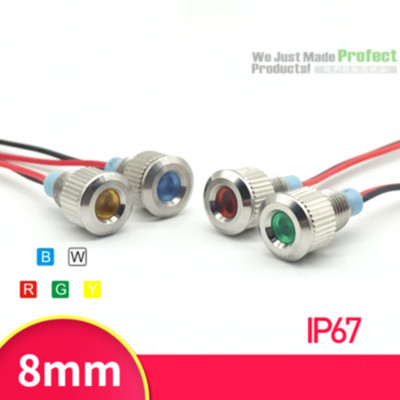 2Pcs 8mm LED Signal lamp Indicator pilot Warning light Signalization ...