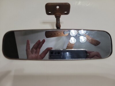 Vintage INSIDE Rear View Mirror w/Dark Glass wDark Gray Back 8 1/2 x 2 ...