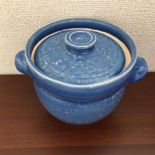 Banko Ware 1-Go Rice Pot Donabe Ceramic Clay Earthen Blue Made in Japan ...