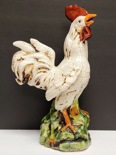 Mark Roberts French Country Farmhouse Porcelain Crackle Rooster Figure ...