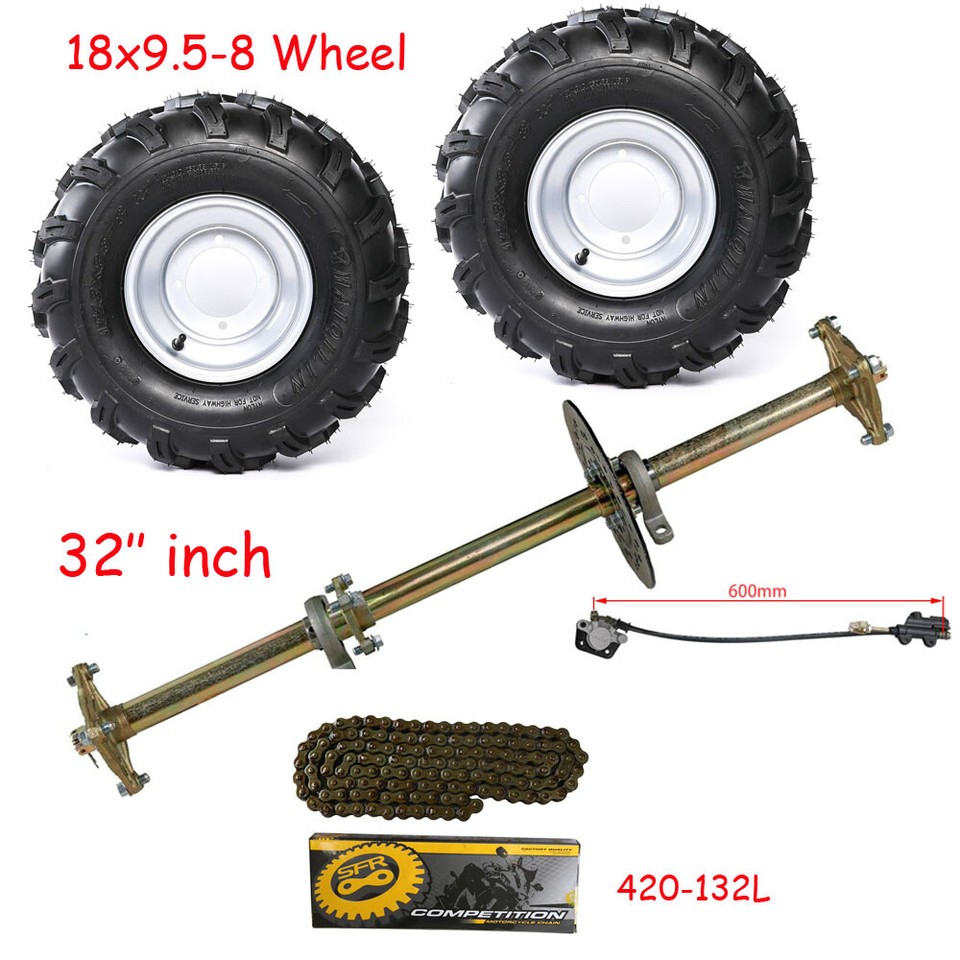 815mm Drift Rear Live Axle Kit Wheels Hubs Tire Sprocket ATV Quads Go ...