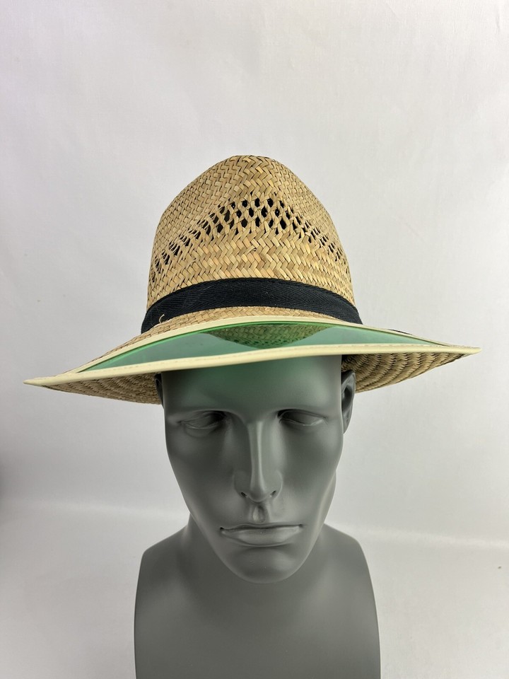 NEW MENS VENTED PANAMA STYLE STRAW HAT SUN SHIELD | eBay