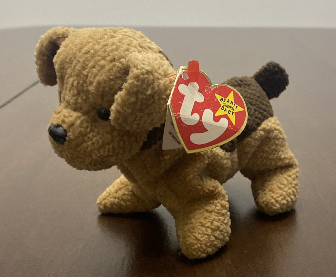 Ty Beanie Baby Tuffy The Dog 6.5" Plush Beige Brown PVC Pellets 1996 ...