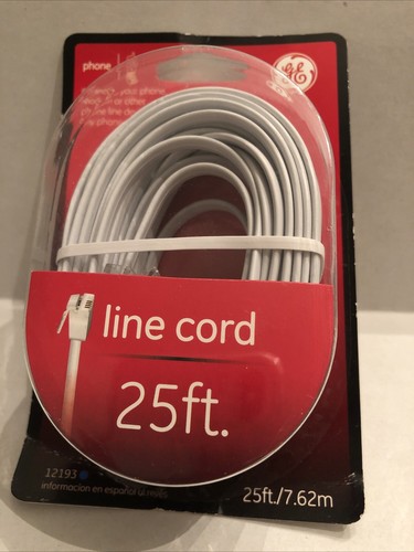 GE White Phone Line #12193 Cable Cord 25 ft Brand New in packaging | eBay