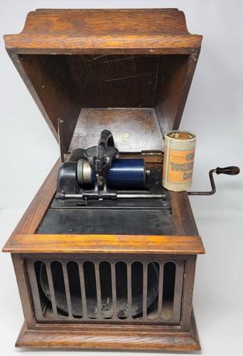 Antique Edison Amberola 30 Blue Cylinder Record Player Phonograph | eBay