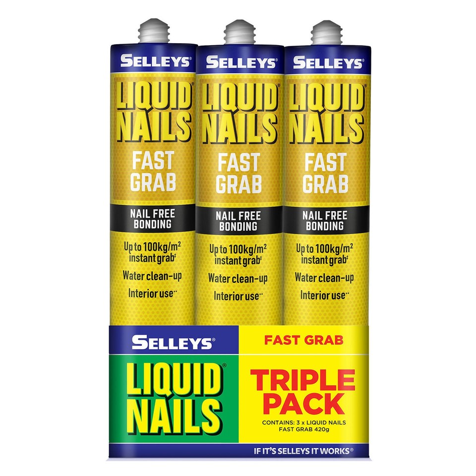 selleys 420g liquid nails construction adhesive fast grab 3 pack | eBay