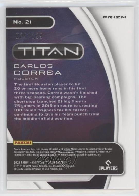 2021 Panini Chronicles Titan Ruby Wave /199 Carlos Correa #21 | eBay