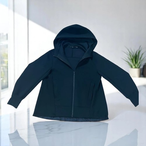 Uniqlo +J Dry Wet Full Zip Hoodie M Black Rayon Blend Used | eBay