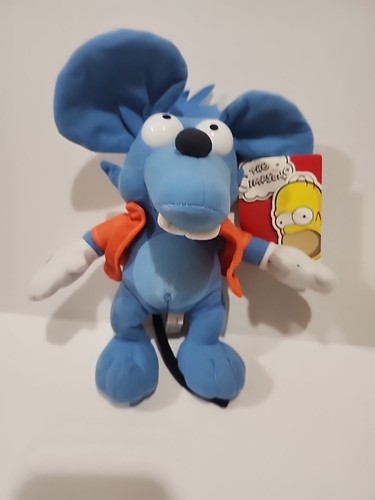 The Simpsons Itchy Mouse Plush Blue Toy Factory 11" Tag TV Show Stuffed ...