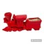 Vintage Train Steam Locomotive Planter Vase Red Glossy Chipped 11" | eBay