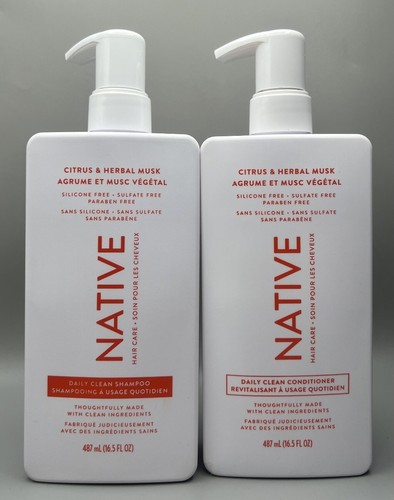 Native Daily Clean Shampoo & Conditioner Citrus & Herbal Musk 16.5 FL ...
