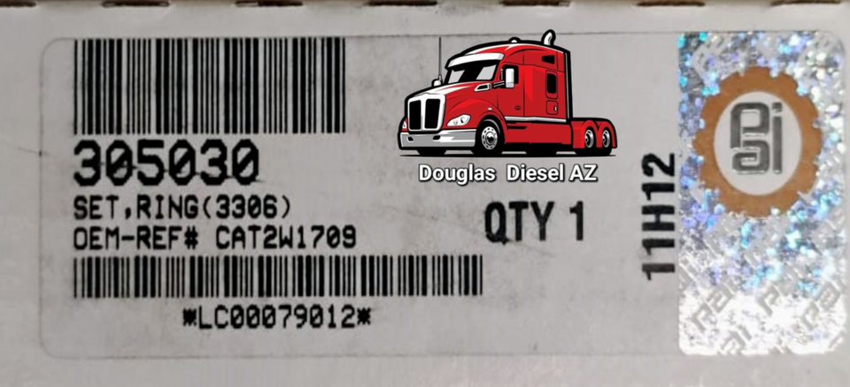 PISTON RING SET for CAT 3306. PAI# 305030 Ref.# CATERPILLAR 2W1709 ...