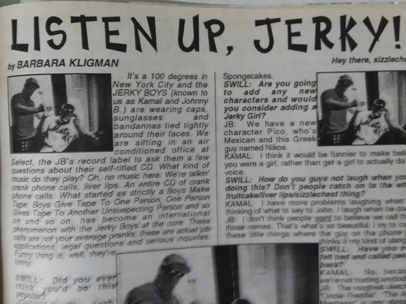 Swill Magazine #3 (1993 punk zine) Jerky Boys, Jon Spencer, Lisa Palac ...