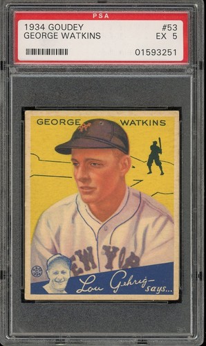 1934 Goudey Baseball #53 George Watkins PSA 5 | eBay