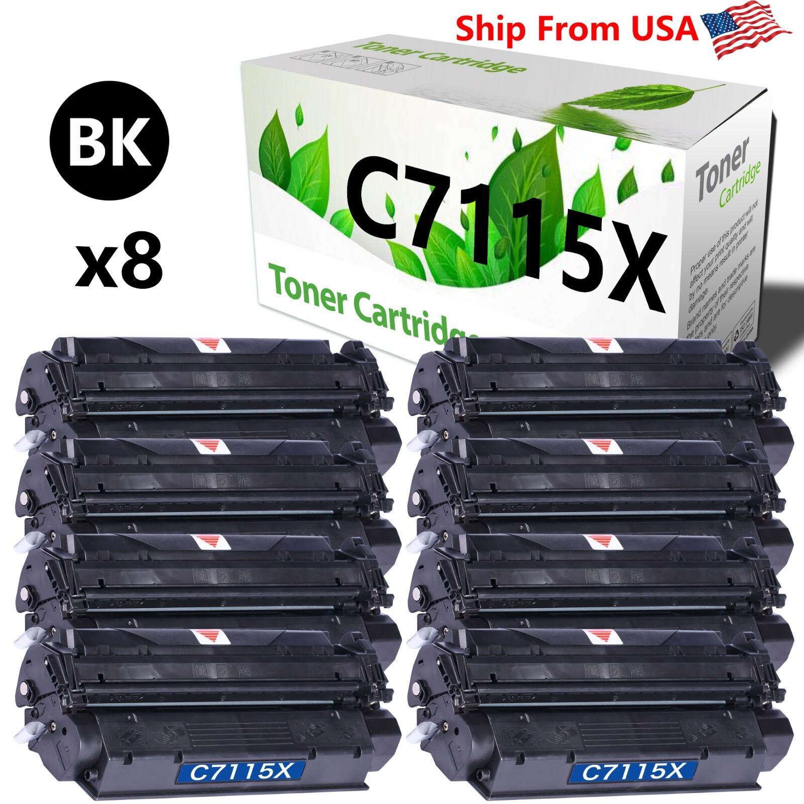 8PK C7115X 7115X Toner Cartridge Laser Jet 1005 1220SE Printer ...