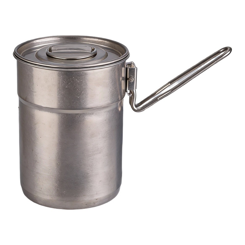 Compact Retro 304 Stainless Steel Pot with Lid 1 L for Hiking and ...