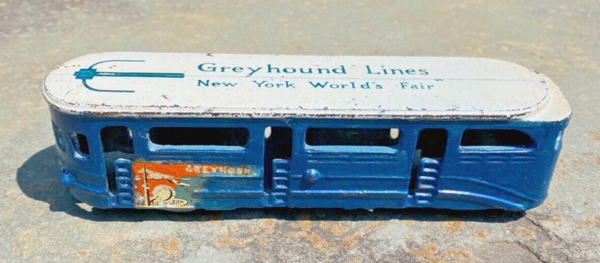 1939 Arcade Cast Iron New York World's Fair Greyhound Lines Bus Trolley ...