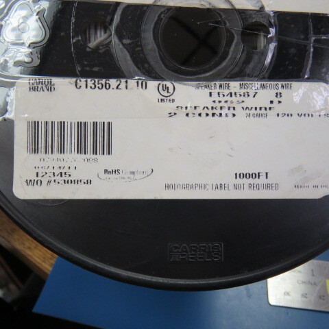 GENERAL CABLE/CAROL BRAND C1356.21.10 Qty of 500 per Lot 2 COND 24AWG SPKR WIRE | eBay