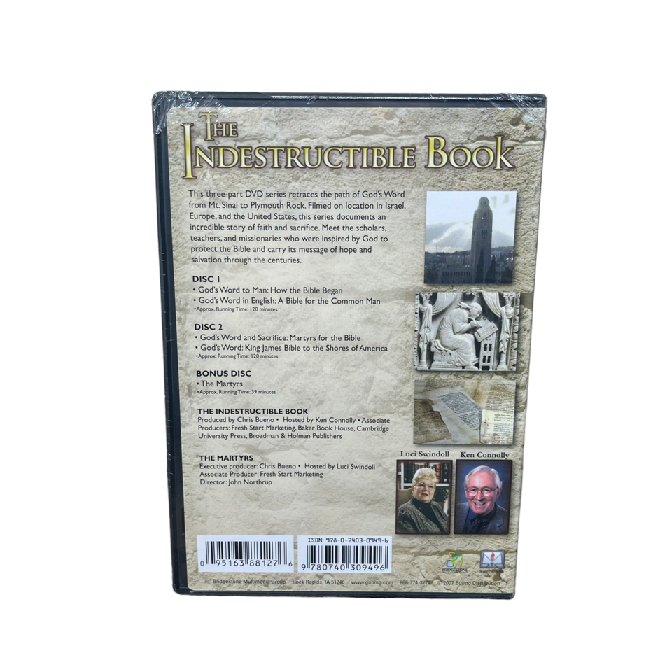 The Indestructible Book The Story Of The Bible 3 Disc DVD Set RARE NEW ...