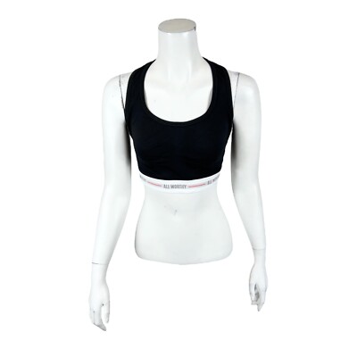 All Worthy Women's Pullover Cotton Racerback Lounge Bra Black 1X Plus ...
