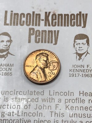 1972-D Lincoln Kennedy Stamped Penny Astonishing Similarities Coin | eBay