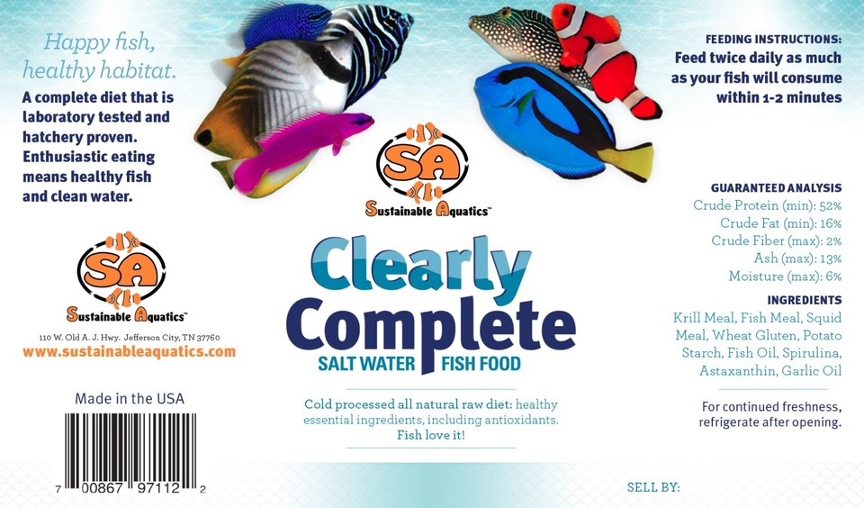 Sustainable Aquatics Hatchery Diet - Fish Food 2.4 MM Slow Sinking ...