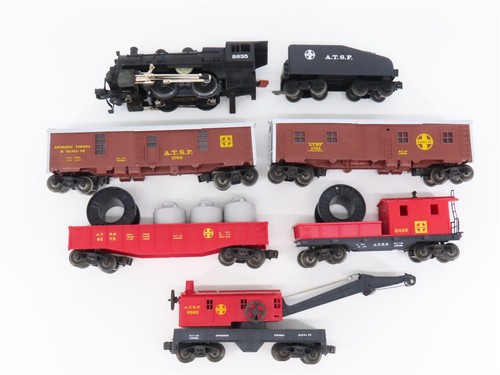 O27 Gauge 3-Rail Lionel 9-1632 ATSF Santa Fe 0-4-0 Steam Work Train Set ...