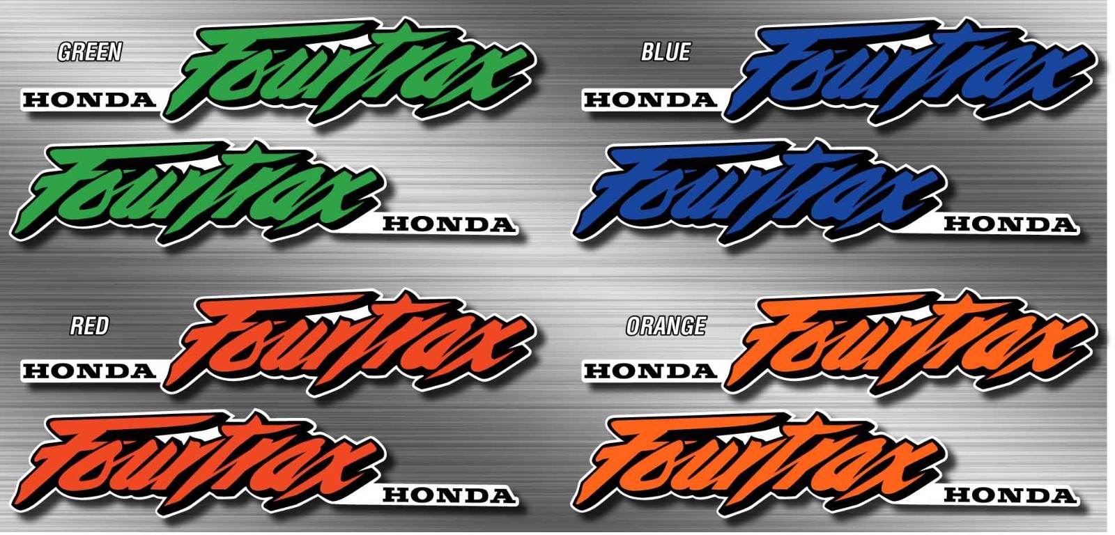 1989 89' Quad TRX ATV Fourtrax 250R 2pc Front Fender Decal Sticker ...