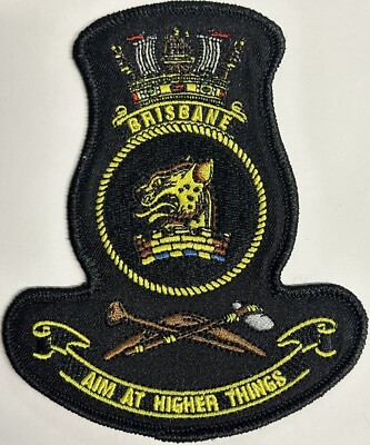 HMAS Brisbane Navy Crest Australian Patch Australia Size: 120mm X 100mm ...