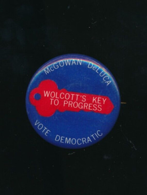 1970s 80s political pin Wolcott CT McGowan & Deluca Democrat rare swsw6 ...