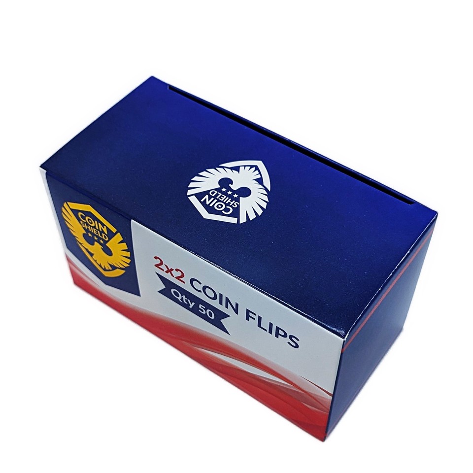 100 2x2 Premium Cardboard Coin Holders Cardboard Mylar Flip Assorted ...