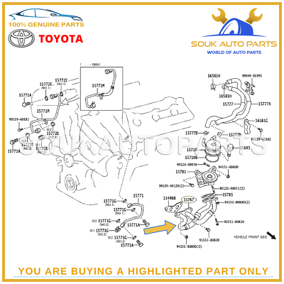 15767-31020 Genuine Toyota ENGINE OIL COOLER PIPE 1576731020 OEM | eBay