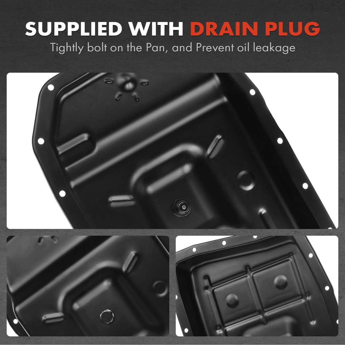 Transmission Pan With Drain Plug MOTOKU Transmission Oil Pan With Drain ...