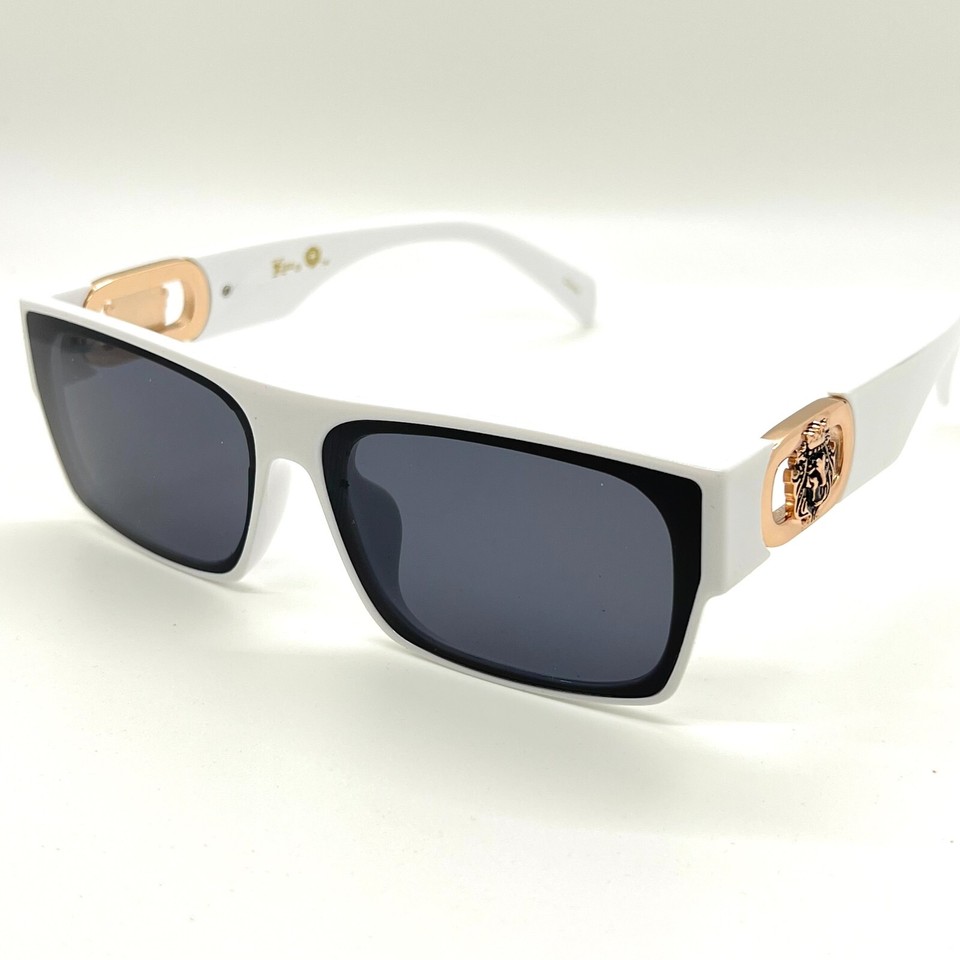Men's SUNGLASSES DESIGNER SQUARE RETRO GOLD FRAME SHADES RAPPER HIP HOP ...