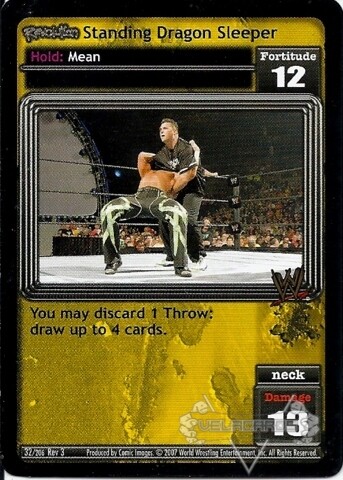 WWE: Standing Dragon Sleeper [Played] card type Hold Raw Deal Wrestling ...