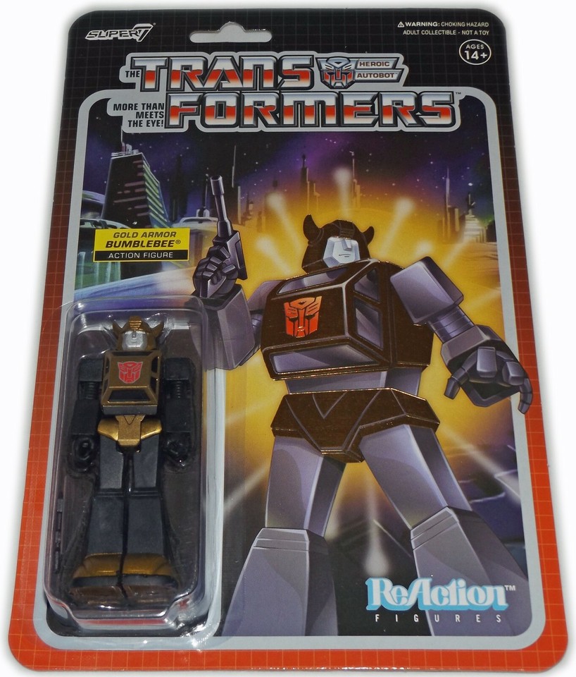 Super7 ReAction Transformers Gold Armor Bumblebee Target Exclusive ...