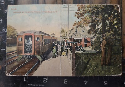 Rare RIVERHEAD Train STATION LIRR Long Island Rail Road L.I. Post Card ...