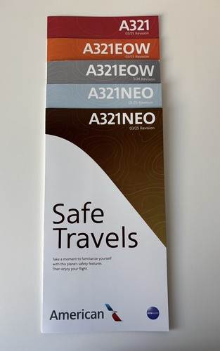 American Airlines Airbus A321 Safety Card Set (A321/A321neo/A321eow) | eBay