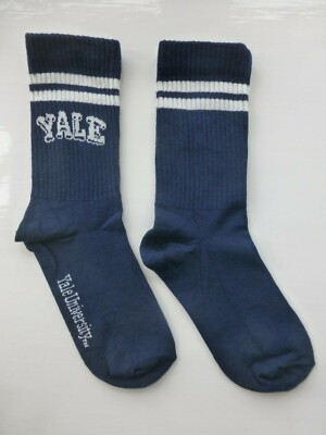LADIES GIRLS PAIR OF SOCKS YALE UNIVERSITY UK SIZE 4-8 BLUE WHITE | eBay UK