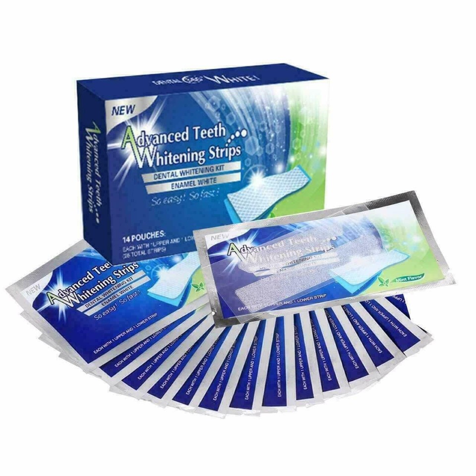 28 PROFESSIONAL ADVANCED TEETH WHITENING STRIPS HOME TOOTH BLEACHING UK ...
