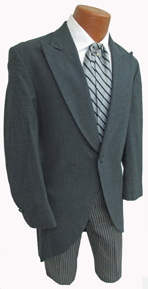 Men's Grey Cutaway Morning Coat - Classic Formal Wear, Premium Quality ...