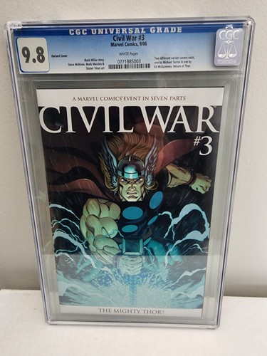 Civil War #3 CGC 9.8 Ed McGuinness 1st Clone Thor Ragnarok - Cracked ...