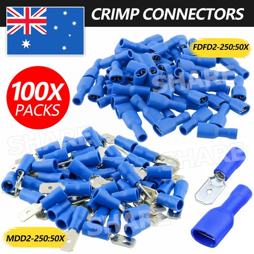 100Pcs Terminal Electrical Wire Connector Kit Assorted Insulated Crimp ...