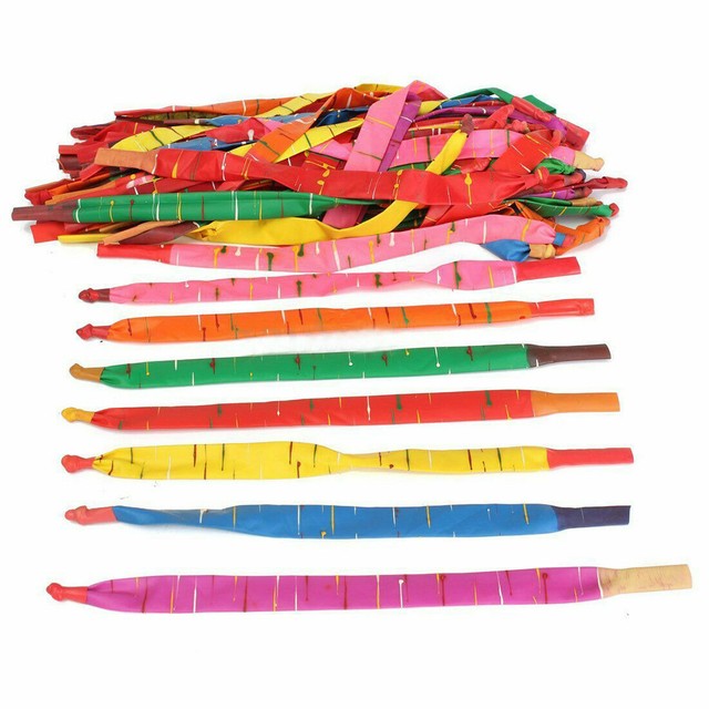 100 x Assorted Colors Long Rocket Balloons with Tube Party Fillers Fun ...
