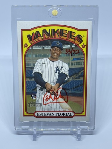 2021 Topps Heritage Real One Red Ink 33/72 Estevan Florial Rookie Auto ...