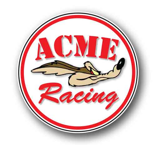 Acme Racing Coyote Sticker 4.25" Round Waterproof Outdoor Vinyl Decal ...