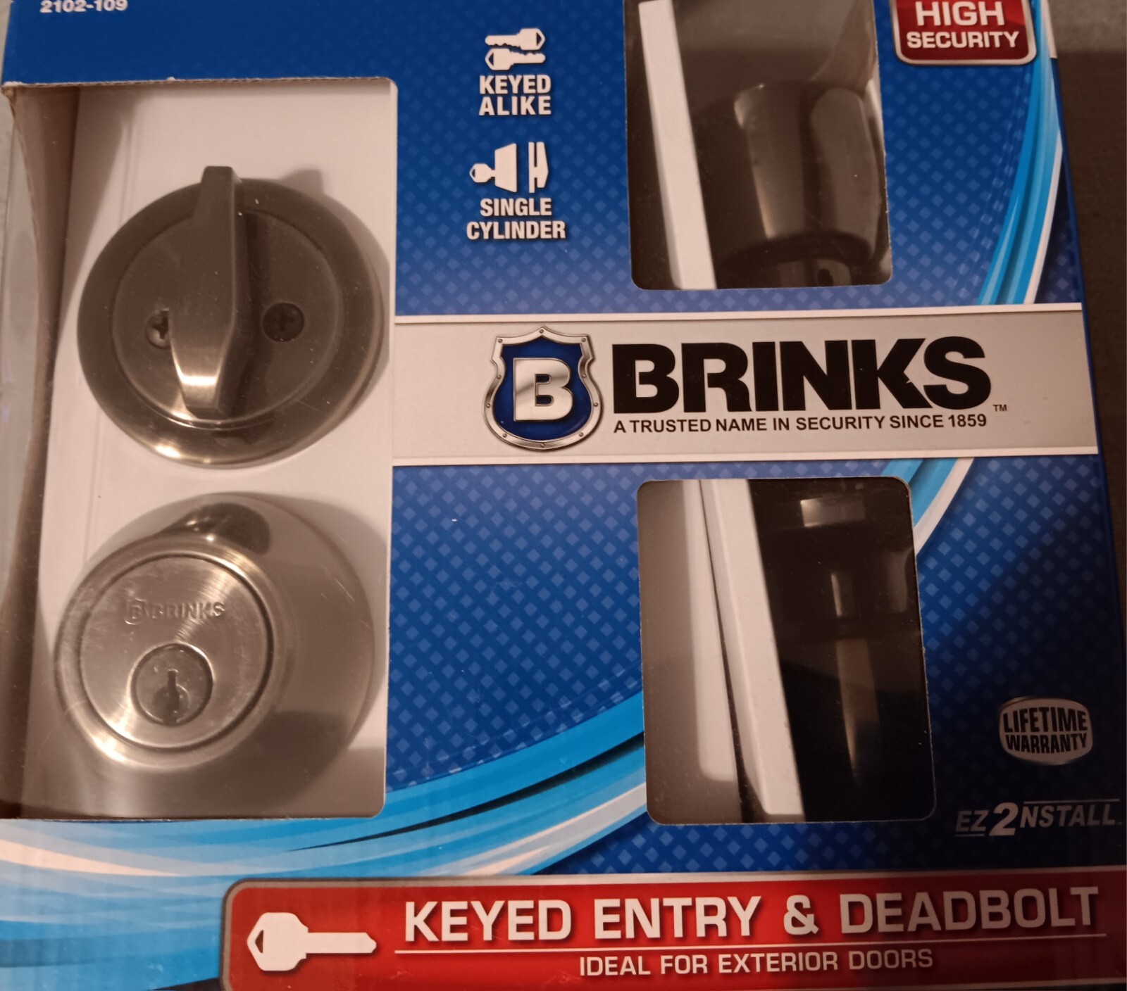 Brinks Keyed Entry & Deadbolt for Exterior Doors Antique Brass 2102-109 ...