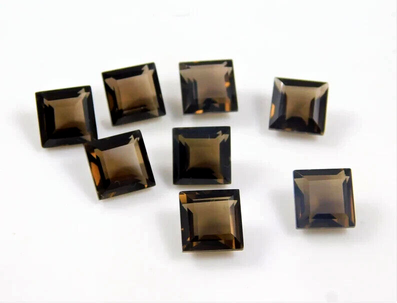 Lot of 50 Pcs Natural Smoky quartz 2.5mm Square Shape Faceted Cut Loose ...