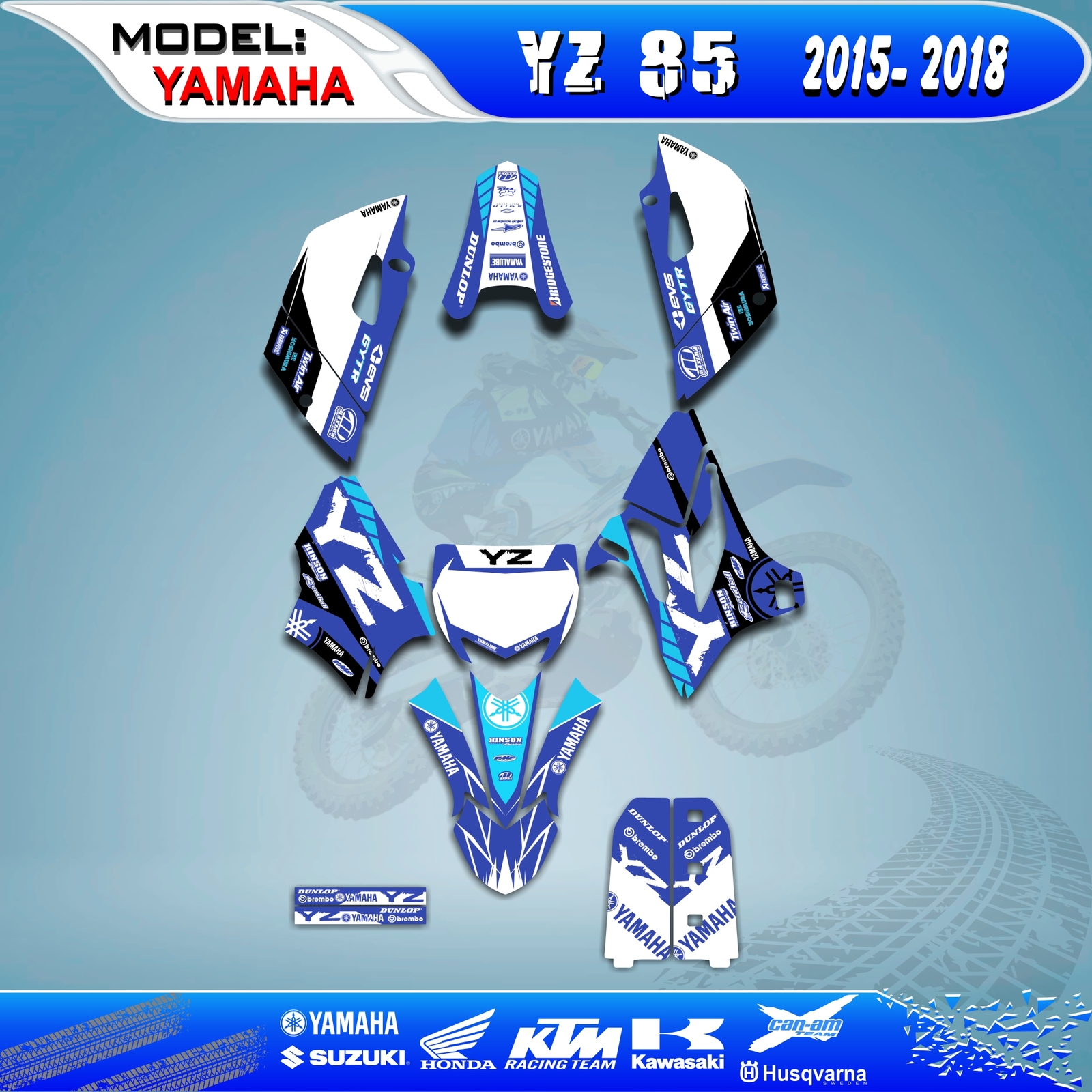 Graphics Kits Decal Decals Stickers YART For Yamaha YZ85 YZ 85 2015 ...